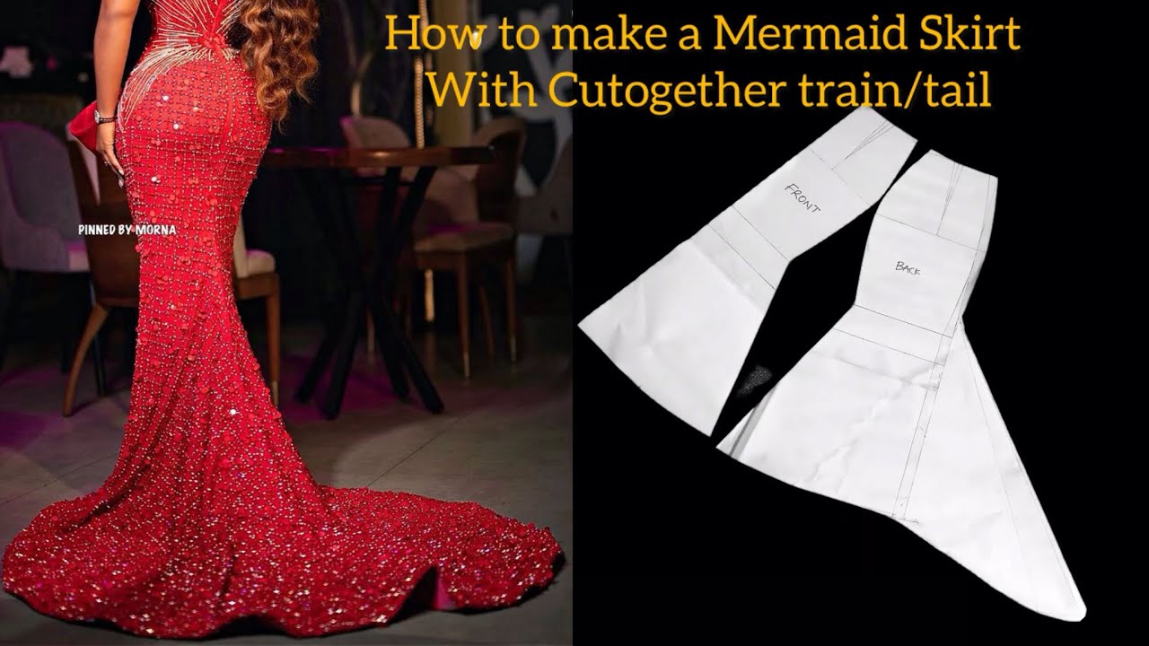 How to draft a Mermaid Skirt with a Cutogether train or tail / six ...