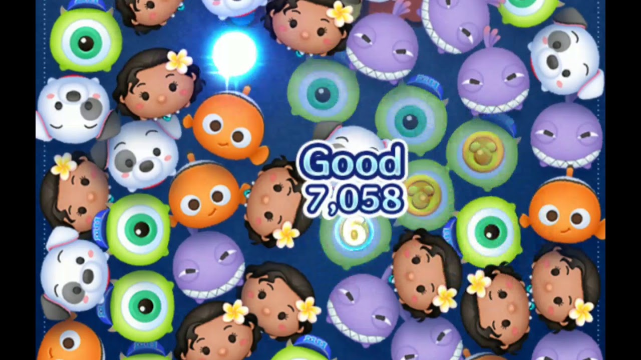 [Tsum Tsum] Get 20+ score bubbles in one play with skill lv 3 Moana ...