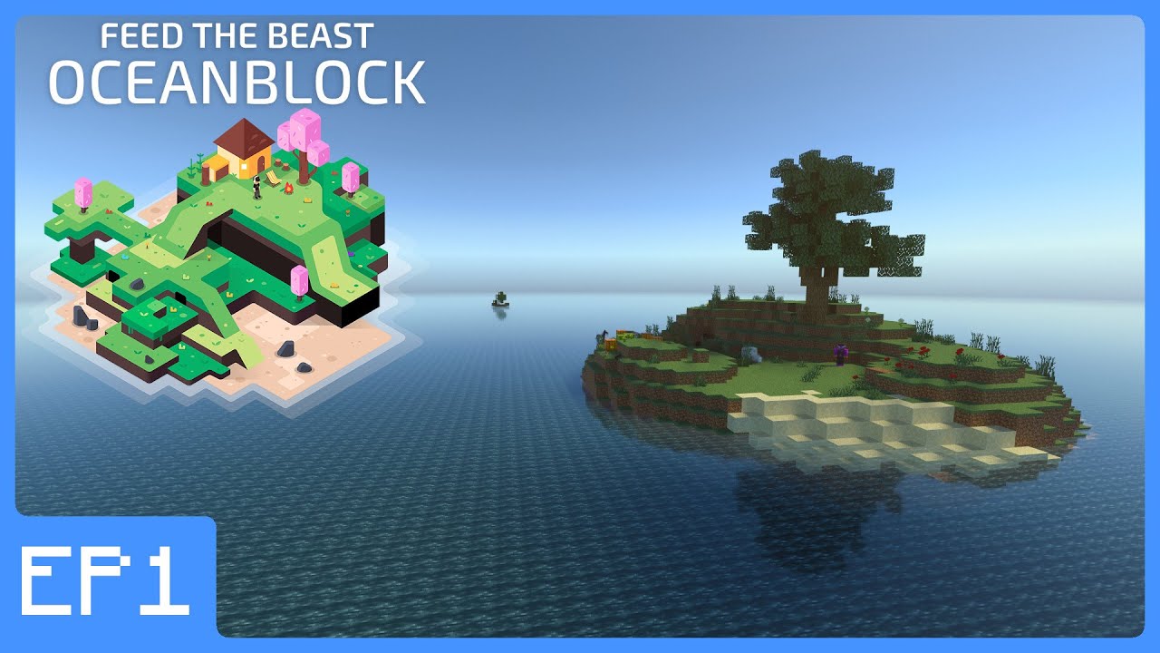 OceanBlock - EP1 - Minecraft Bedrock Marketplace Map Let's Play - YouTube