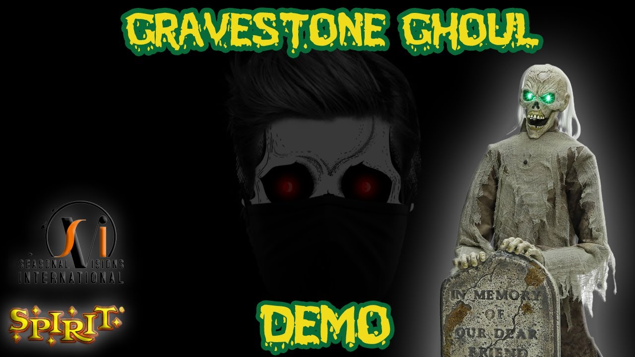 (Spirit Halloween) Seasonal Visions Gravestone Ghoul 2024 Demo - YouTube