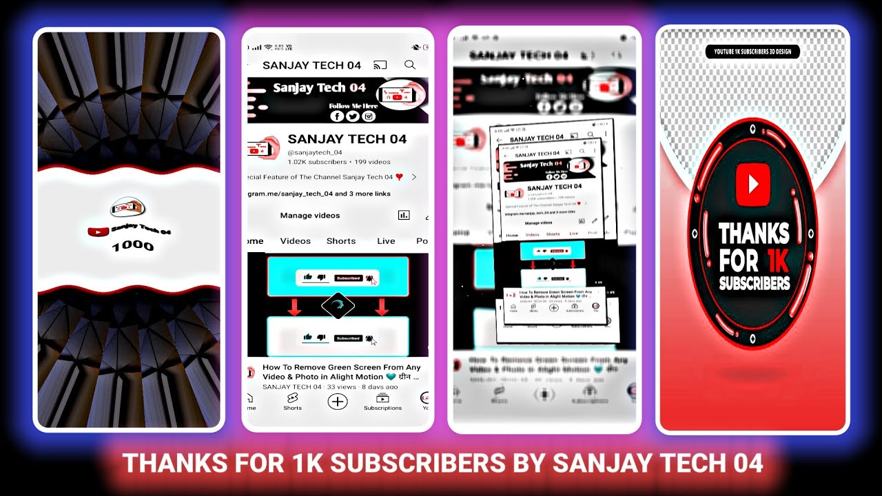 1k Subscribers Complete 😀 Thanks For 1k Subscribers ️ 1k Celebration Video by Sanjay Tech 04 ️ ...