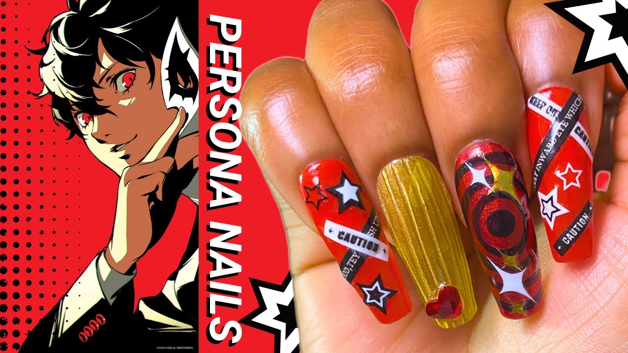 PERSONA 5 Inspired Nails | ASMR-ish - YouTube