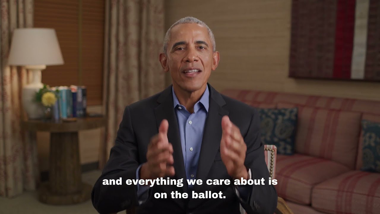 Barack Obama wants you to get out and vote in 2021, Virginia - YouTube