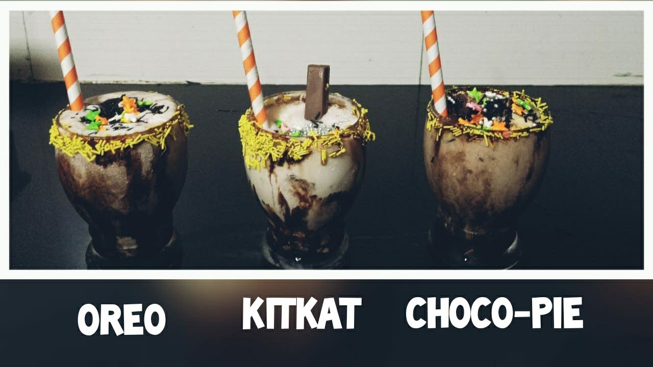 3 Shakes - Choco-pie, Oreo, Kitkat in just 5 mins - YouTube