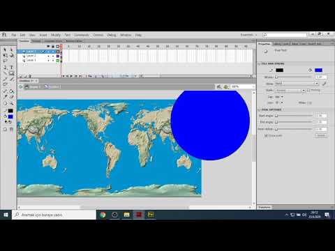 Flash programı ile dönen dünya animasyonu