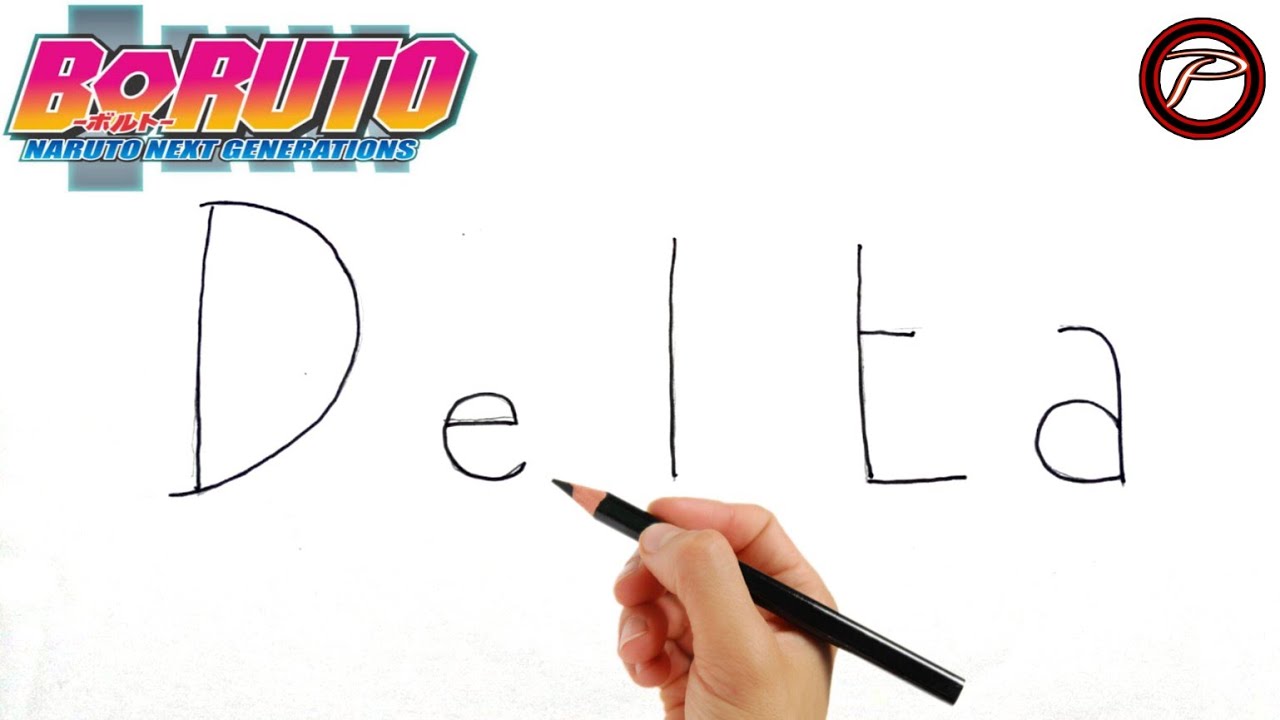 How to draw word "Delta" turn into delta character from boruto - YouTube