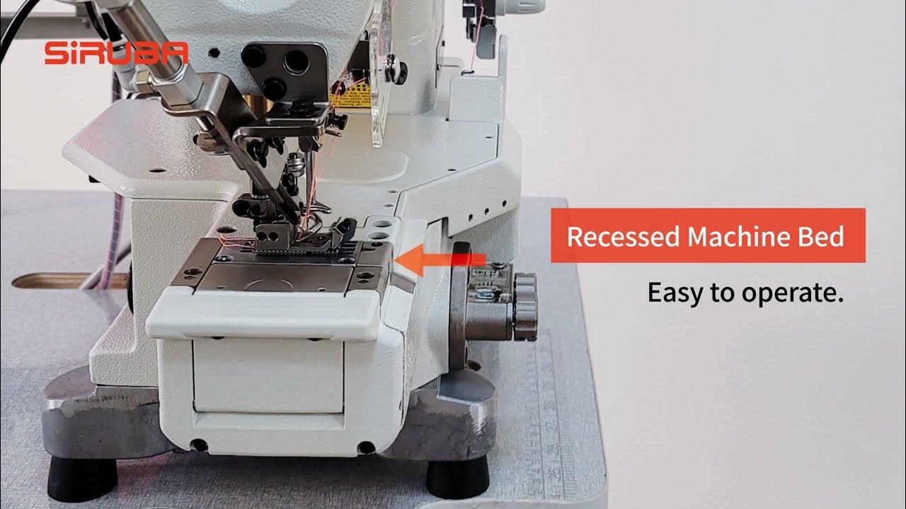 Ultra High Speed Cylinder Bed Interlock Stitch Machine《SiRUBA C007KP-W122-356CH/UTP》 - YouTube