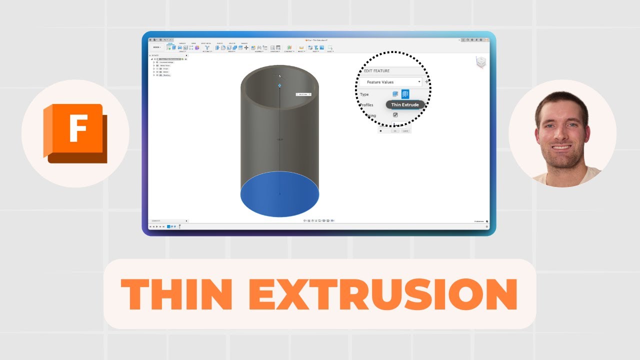 Make a Cup in Fusion - Thin Extrusion Method - YouTube