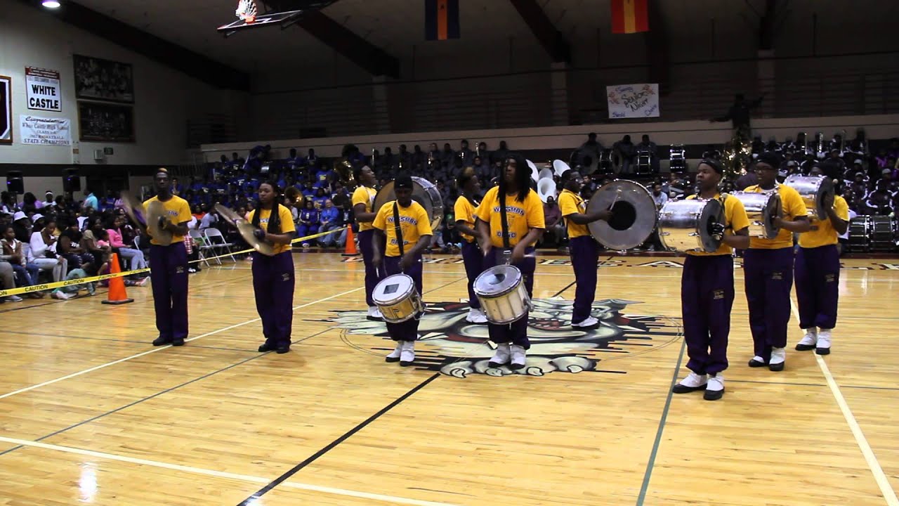 Whitecastle High school Drum and Auxillary Gym Battle Wossman High Band ...