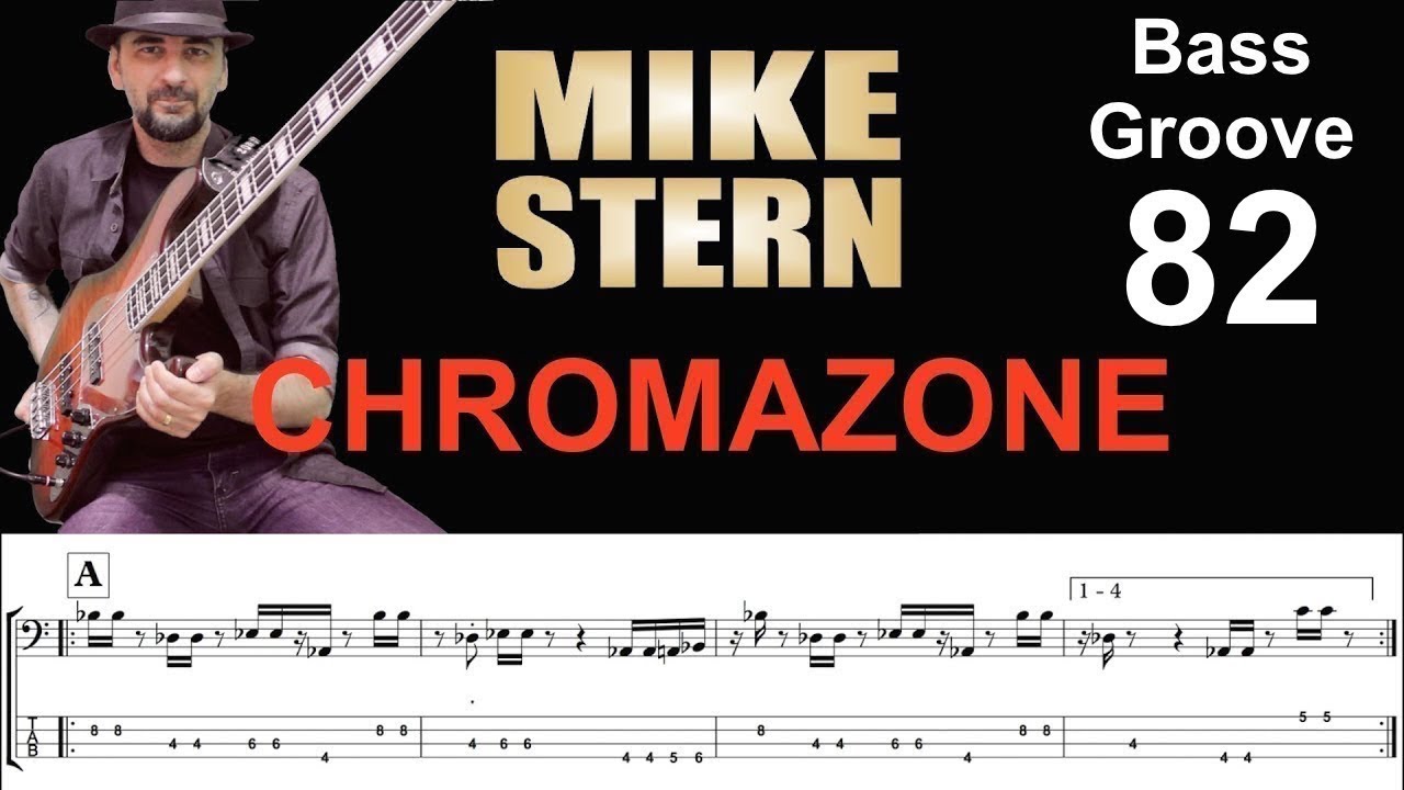CHROMAZONE (Mike Stern) How to Play Bass Groove Cover with Score & Tab ...