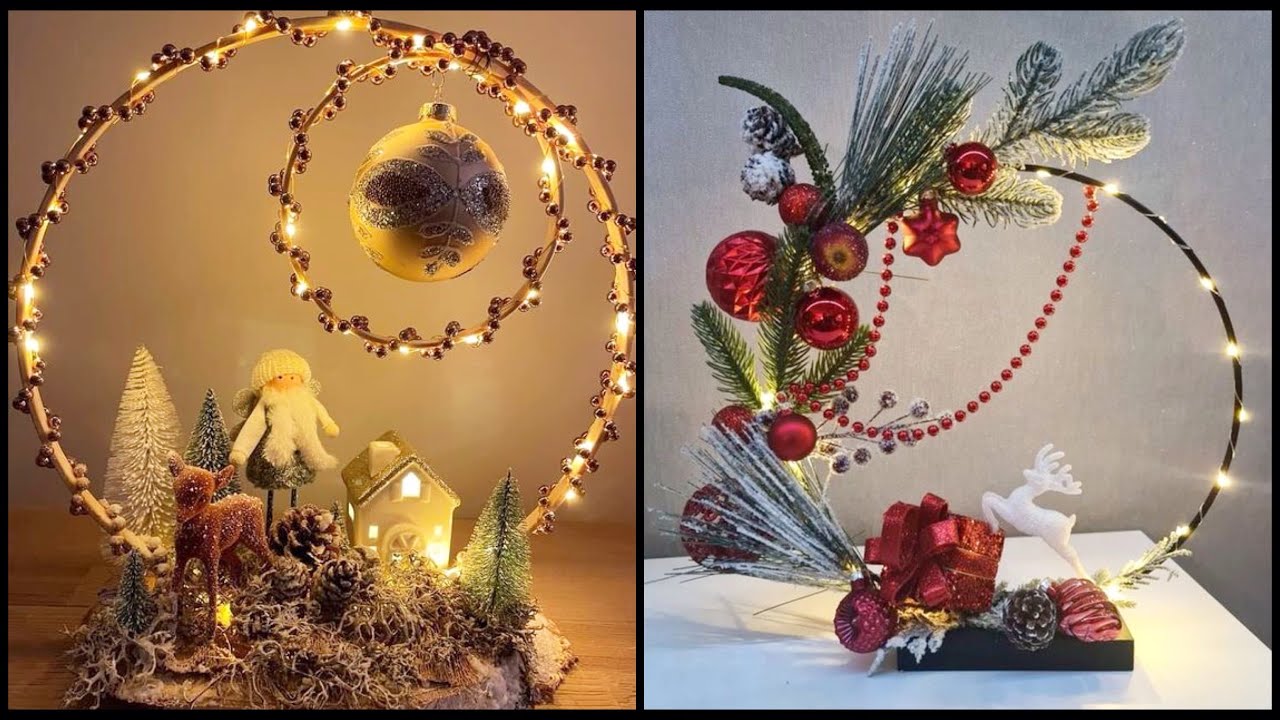 Top 300+ outstanding Christmas hoop CENTERPIECES decoration ideas - YouTube