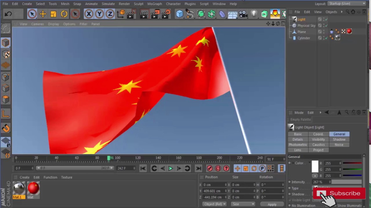 C4D Tutorial - How to Make an Animated Flag or Mockup Flag & Free ...
