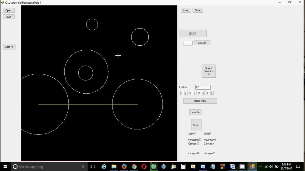 Basic Cad Dev Stage 8 Draw Circle Opengl Visual Basic Youtube