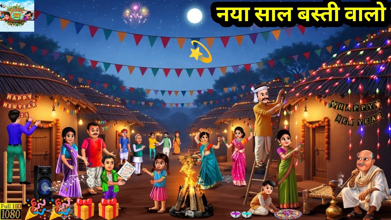 नया साल बस्ती वालो का | Naya Saal Basti Walo Ka | Hindi Kahani | Moral ...