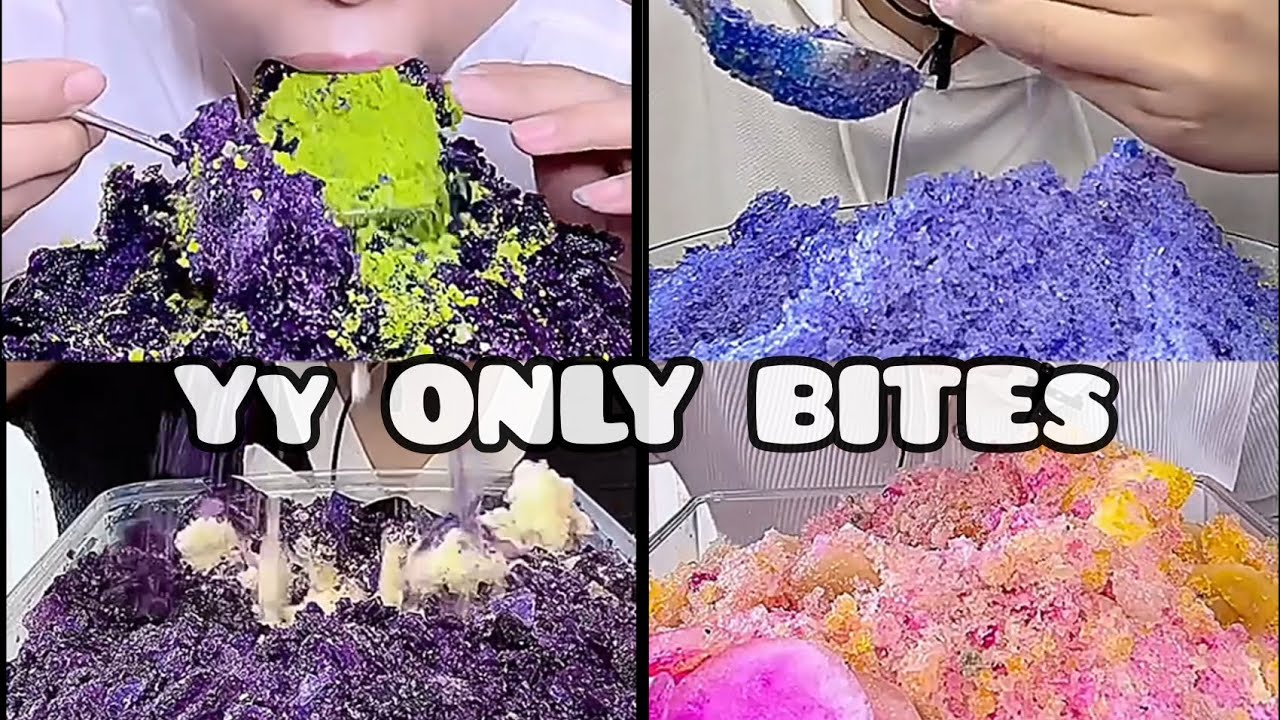 YY CRUNCHY SHAVED ICE COLORFUL ONLY BITES ASMR|JEWELRY MIXED ICE ...
