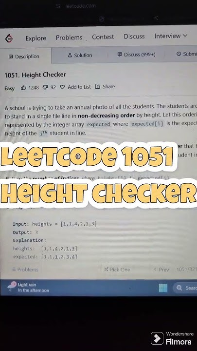 Leetcode 1051 Day 48 Coding Leetcodechallenge Codingchallenges Leetcode Day48 Shorts Youtube 2523