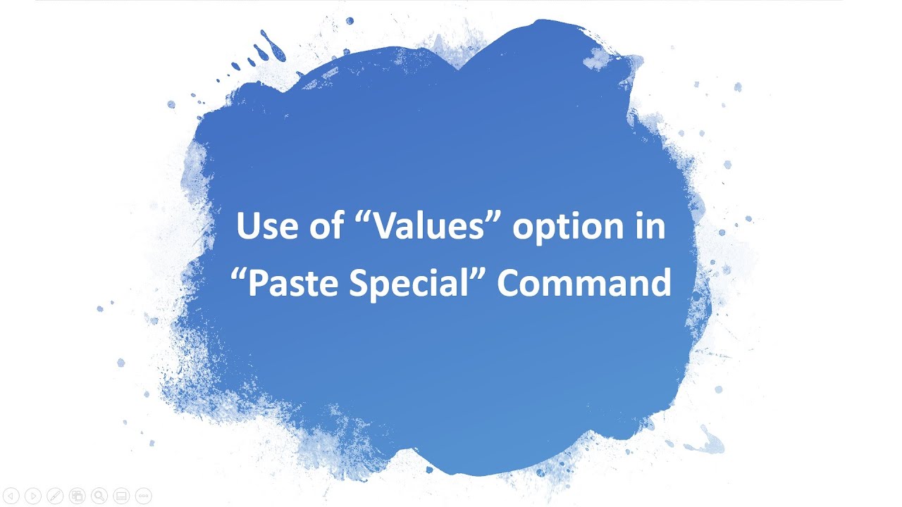 Use of “Values” option in Paste Special Command - YouTube