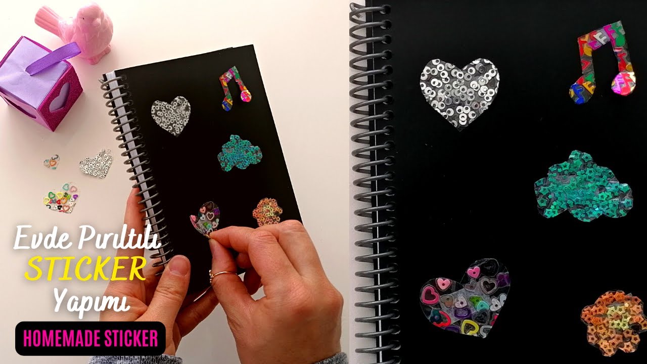 EVDE STICKER YAPIMI 🤩 KENDİ STICKERINI YAP 🤩📒 ETİKET YAPIMI - YouTube