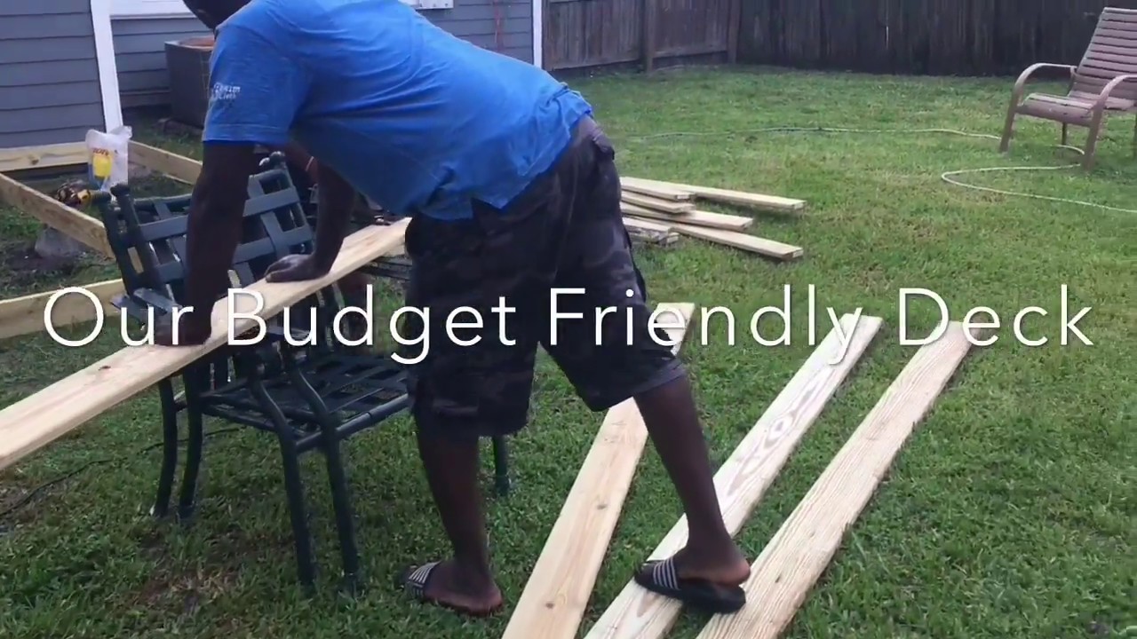 Our budget friendly simple DIY floating deck under $500! - YouTube