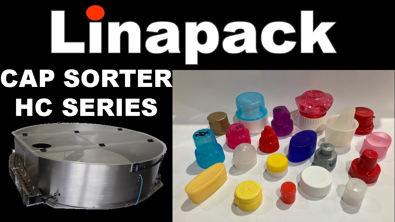 Linapack universal cap sorter (rectangular caps) - YouTube