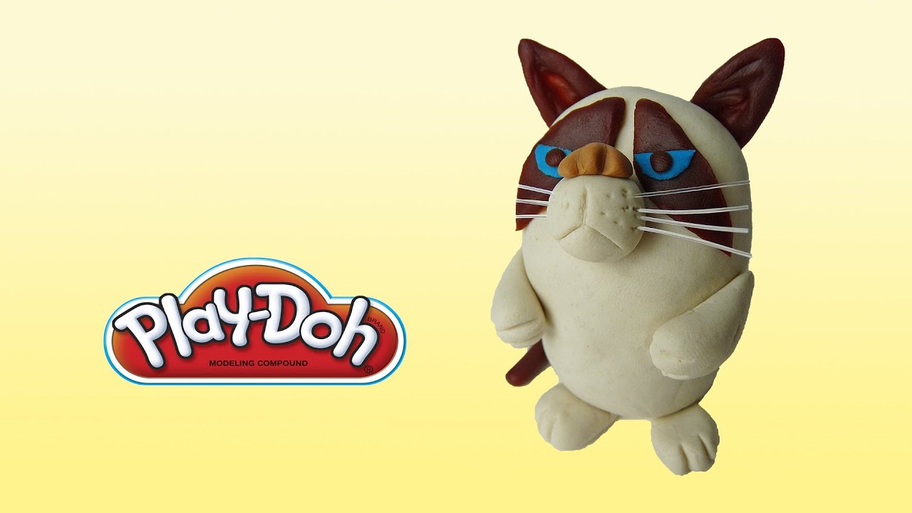 Play doh Grumpy Cat - How to make with Playdoh - YouTube