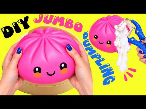 How to Make DIY JUMBO Dumpling Squishy Step By Step Tutorial! Crafts for Kids