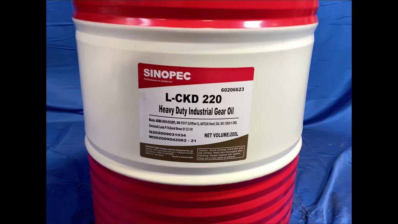 Sinopec L-CKD 220 Heavy Duty Industrial Gear Oil - 55 Gallon - YouTube