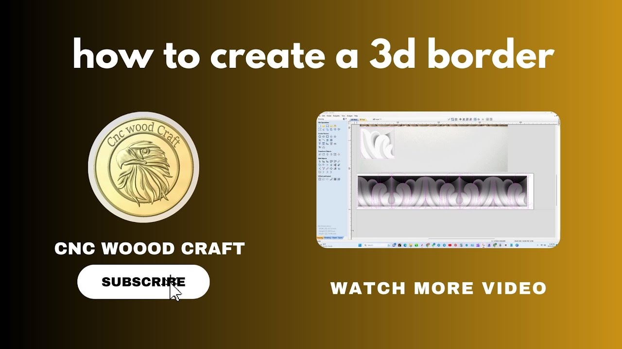 how to create a 3d border | cnc routar, | vectric aspire,#cncwoodcraft ...