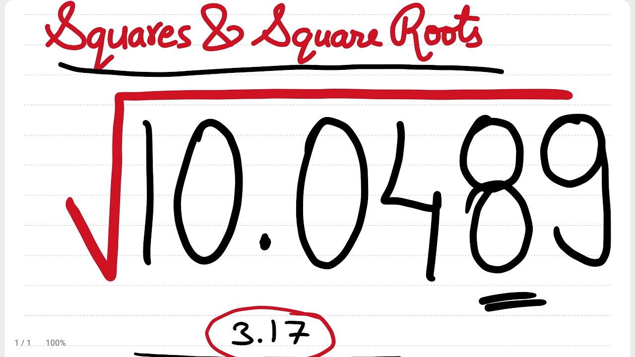 Square root of 10.0489 | square root of decimal number | square root by ...