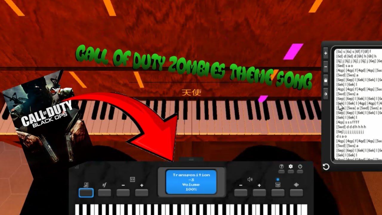 Playing "Damned"- Call of duty zombies theme on a Roblox piano! [Sheet ...