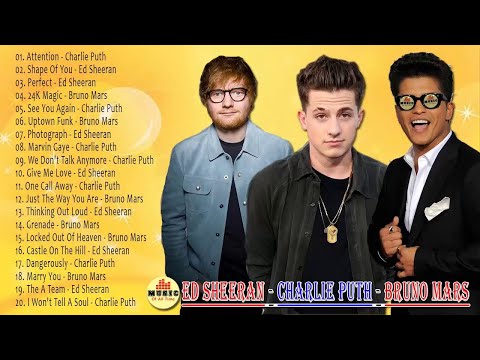 Bruno Mars, Charlie Puth, Ed Sheeran Greatest Hits Playlist || Best Pop Collection Songs 2018