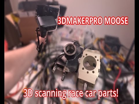 Using 3DMAKERPRO Moose 3D scanner to scan race car uprights - YouTube