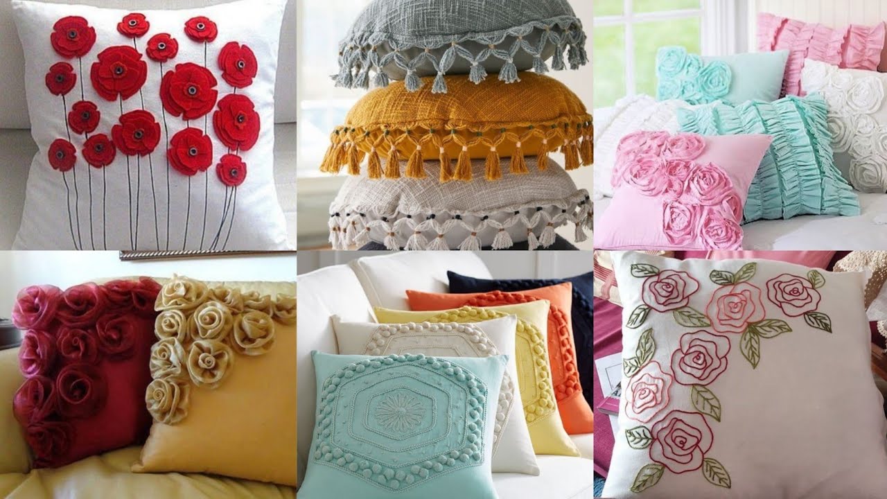 For home decor, the most beautiful throw cushion design - YouTube