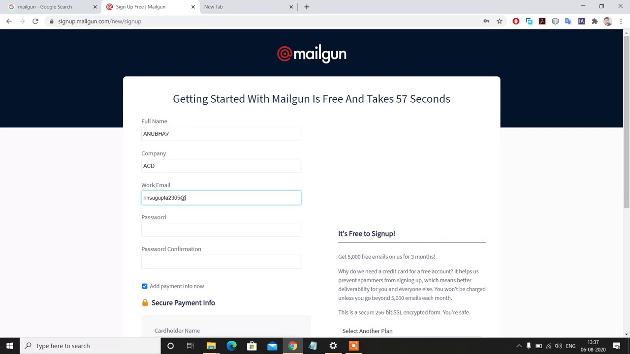 How To Create Account On MailGun YouTube How To Create Account On MailGun YouTube