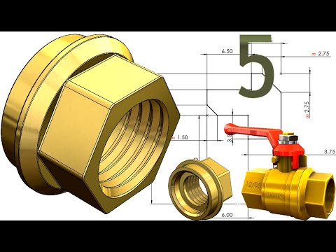 5-Project 54| Ball Valve 1|SolidWorks Tutorial: cap