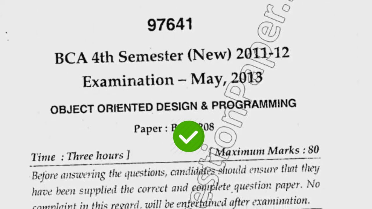 2013 Mdu BCA 4th Sem C++ Question Paper - YouTube