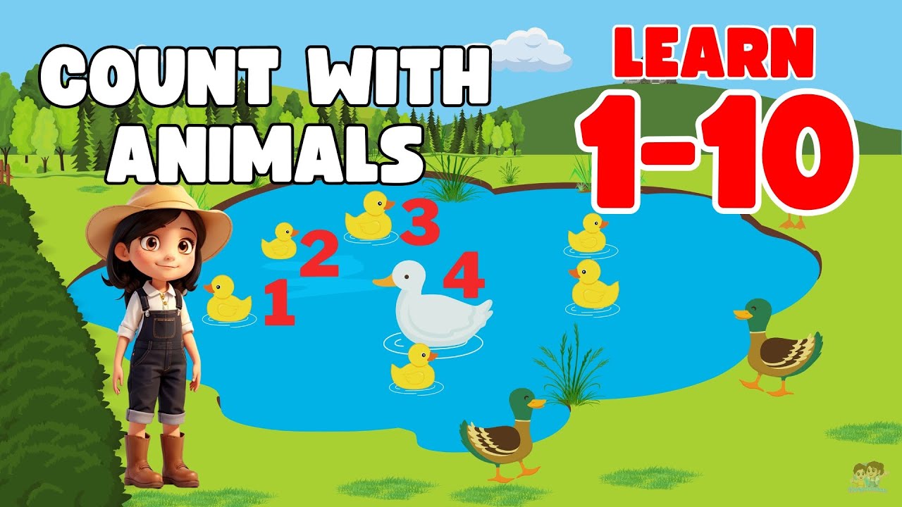 Toddler Counting 1-10 on the Farm! Animal Names & Sounds! | Learning ...