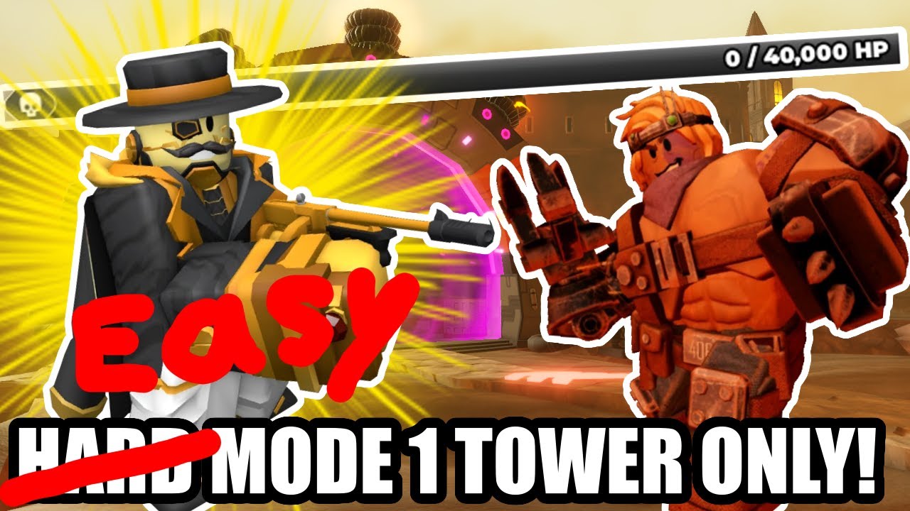Night 1 Hard mode with only 1 tower | TDS - YouTube