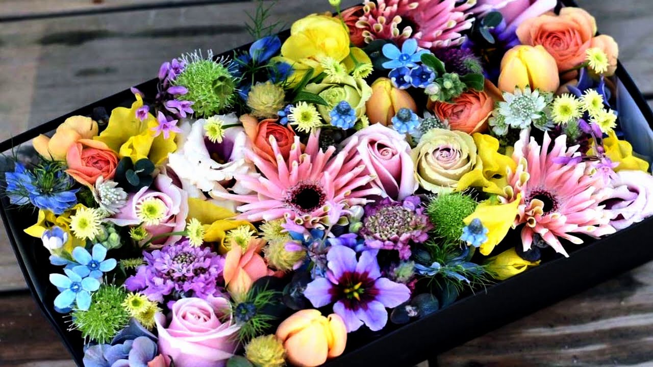 Beautiful and beautiful packaging flowers (HD1080p) - YouTube