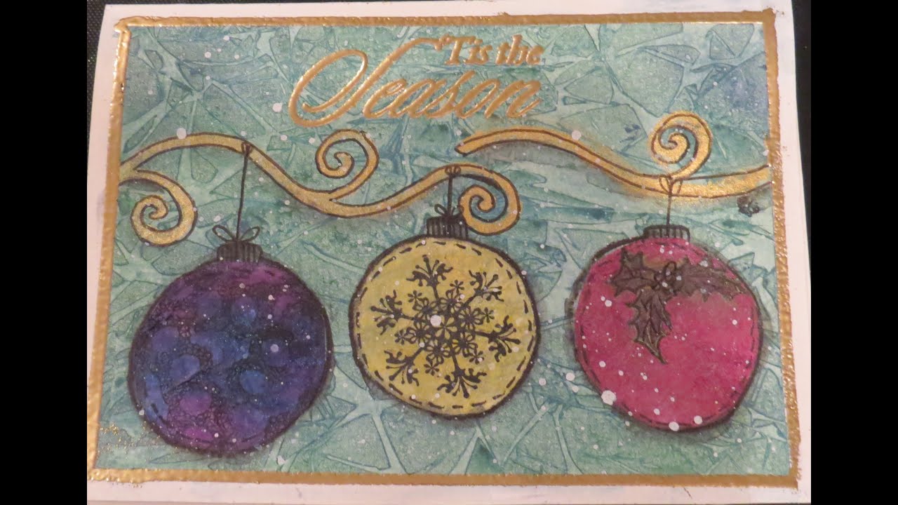 Christmas Cards: Plastic Wrap Technique - YouTube
