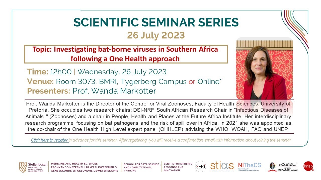 CERI Seminar: Prof Wanda Markotter - Investigating bat-borne viruses ...