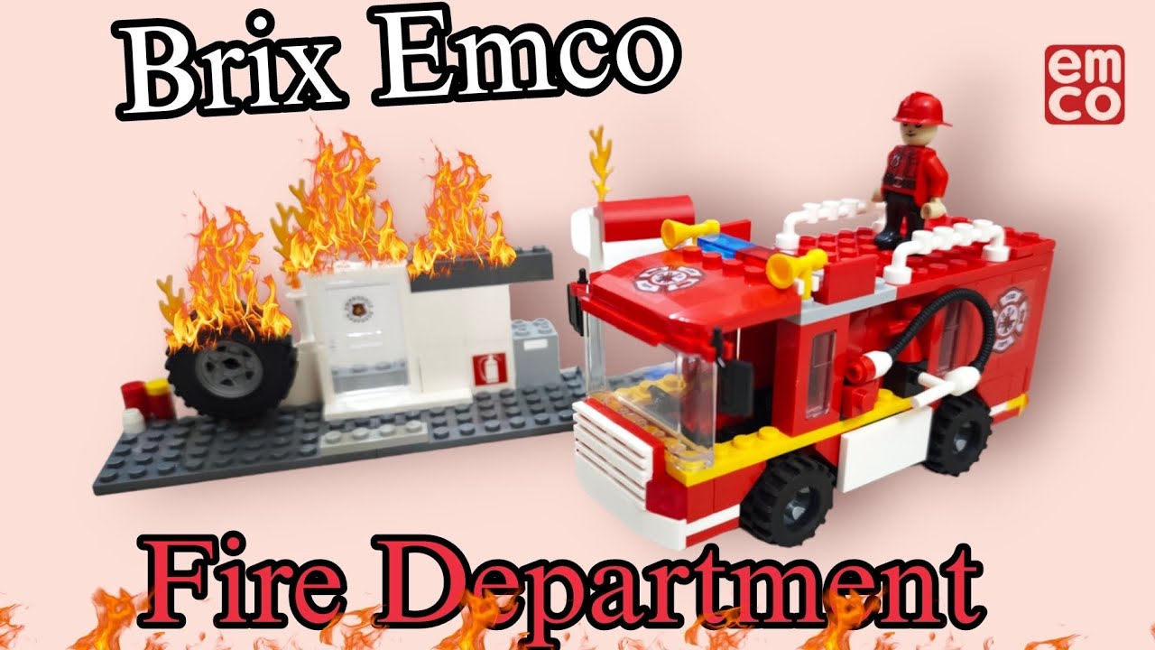 Brix Lego Emco Fire Emergency Mobil Pemadam kebakaran - YouTube