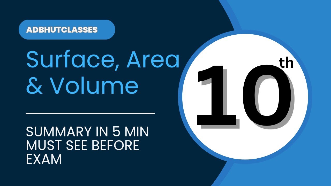 Surface Area and Volume Summary | #surfaceareasandvolumes - YouTube