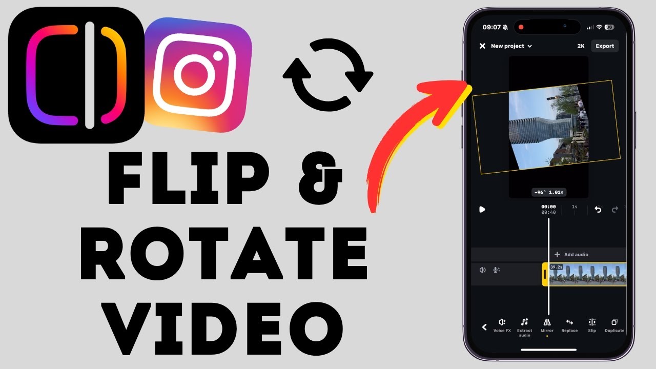 How To Flip & Rotate A Video In Edits, an Instagram App - YouTube