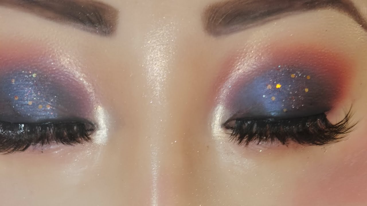 blue glittery makeup ,easy step by step eye makeup tutorial !practice ...