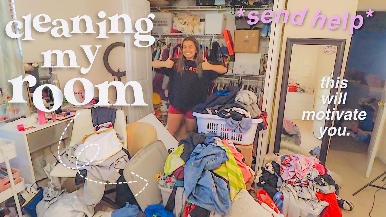 deep cleaning my DISGUSTING room + rearranging it | BEDROOM MAKEOVER ...