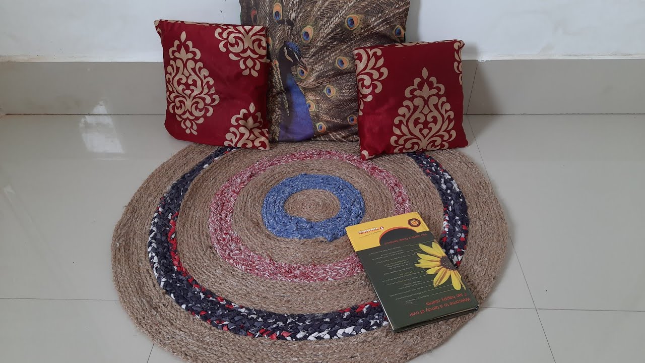 Rope & Fabric braided rug | रस्सी और कपड़े से बनाए चटाई | आसान तरीका ...