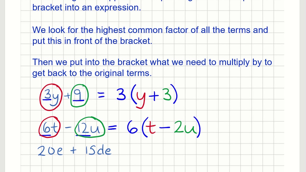 Factorising Expressions - YouTube