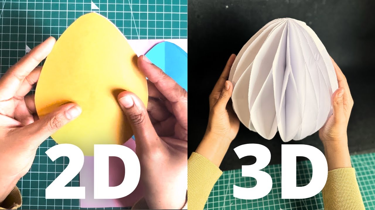 How To Make 2d & 3D Easter Honeycomb Egg DIY 3D Oval Shape Designed by ...