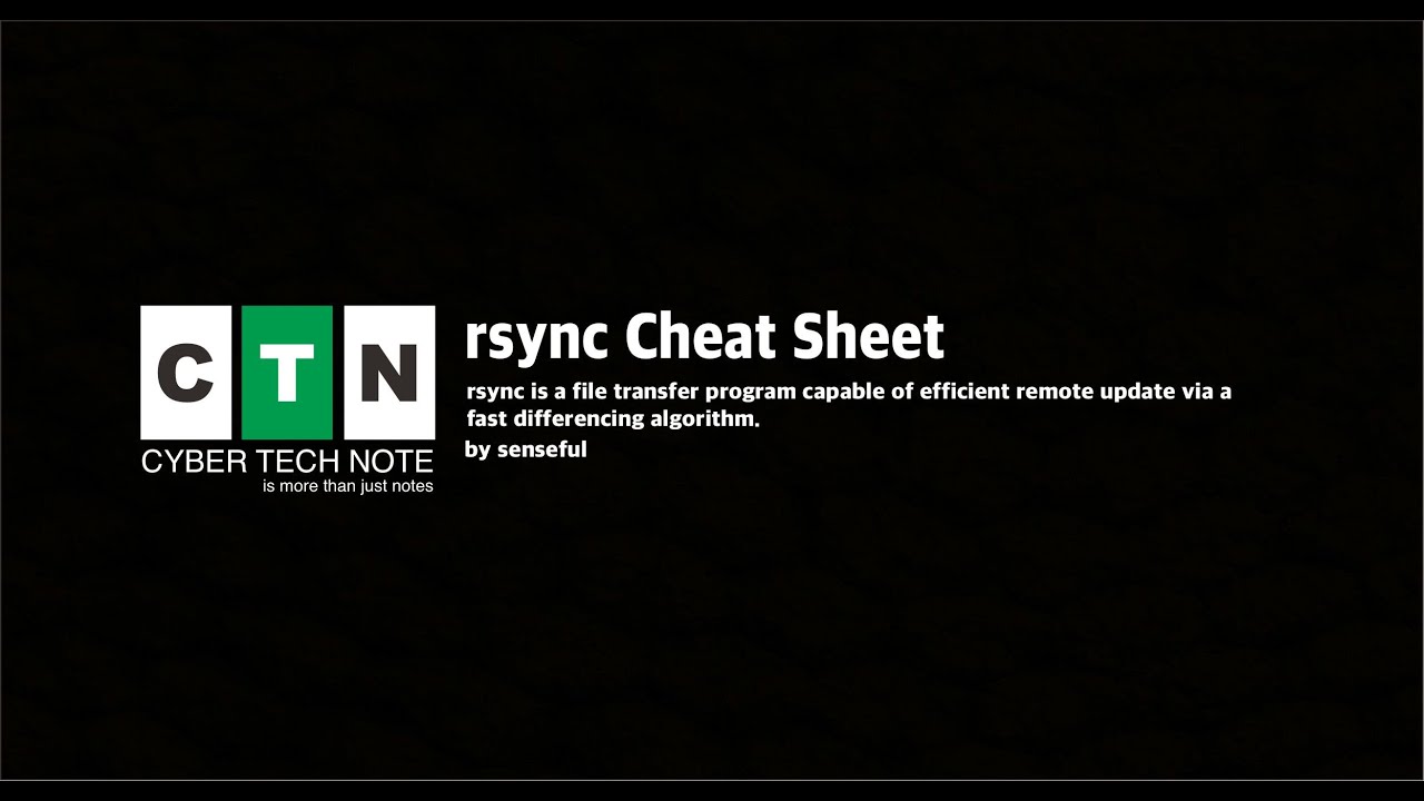 rsync Cheat Sheet - Cyber Tech Note - YouTube